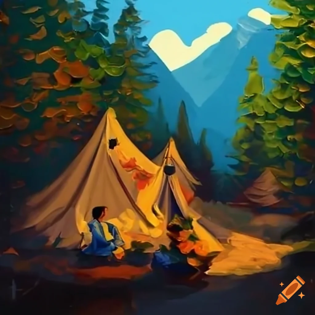 Scout camp on Craiyon