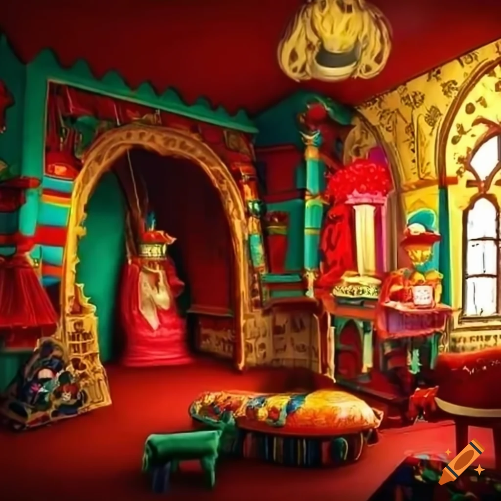 Clown themed castle interior