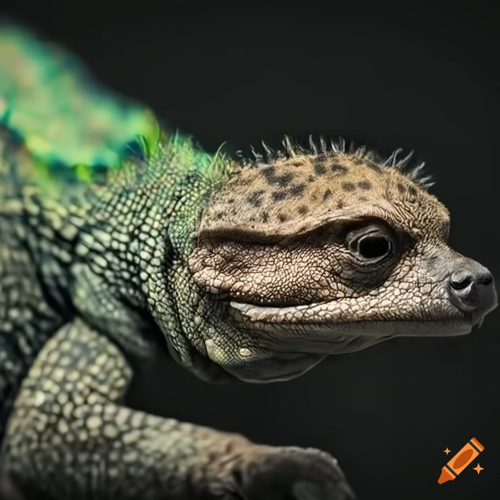 A whimsical mammal-reptile hybrid savannah creature inspired in both ...
