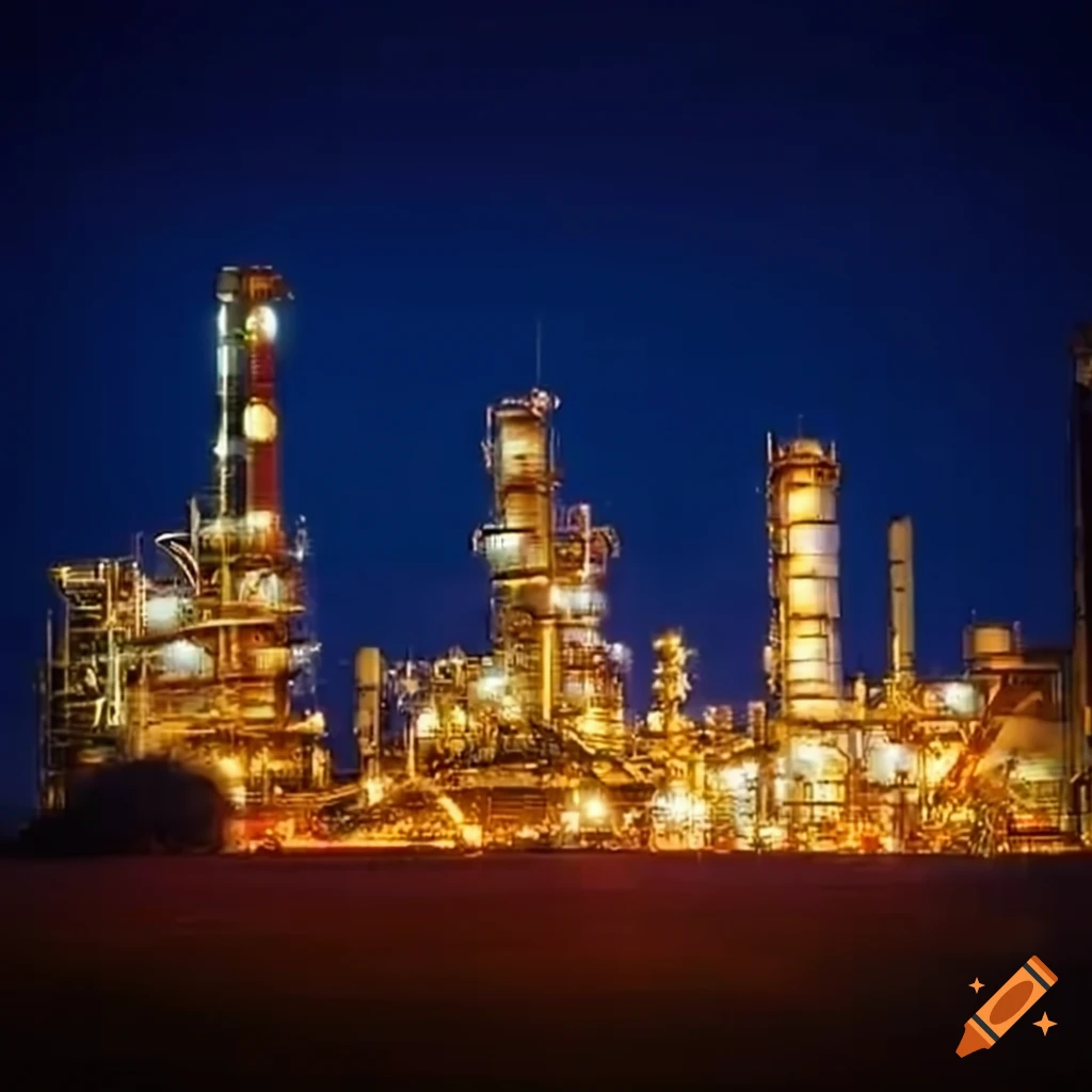 A refinery's fcc unit in full operation