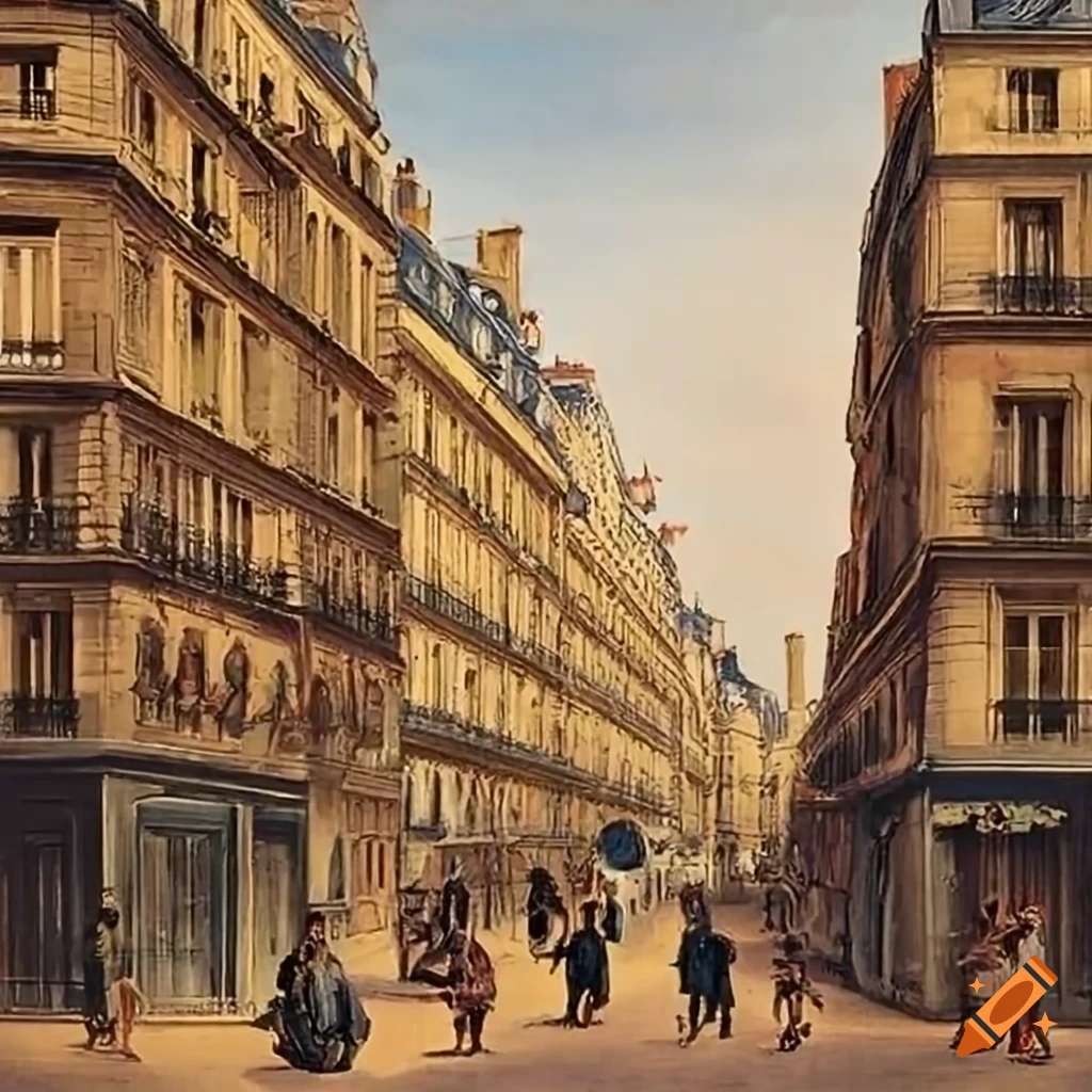 Parisian street from late 18th century on Craiyon