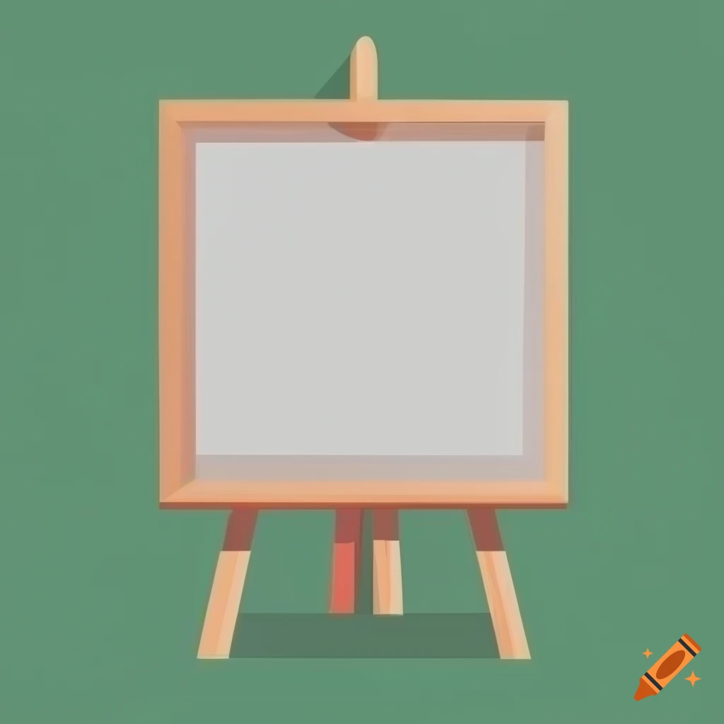 Square canvas mock up on easel and background flat design on Craiyon