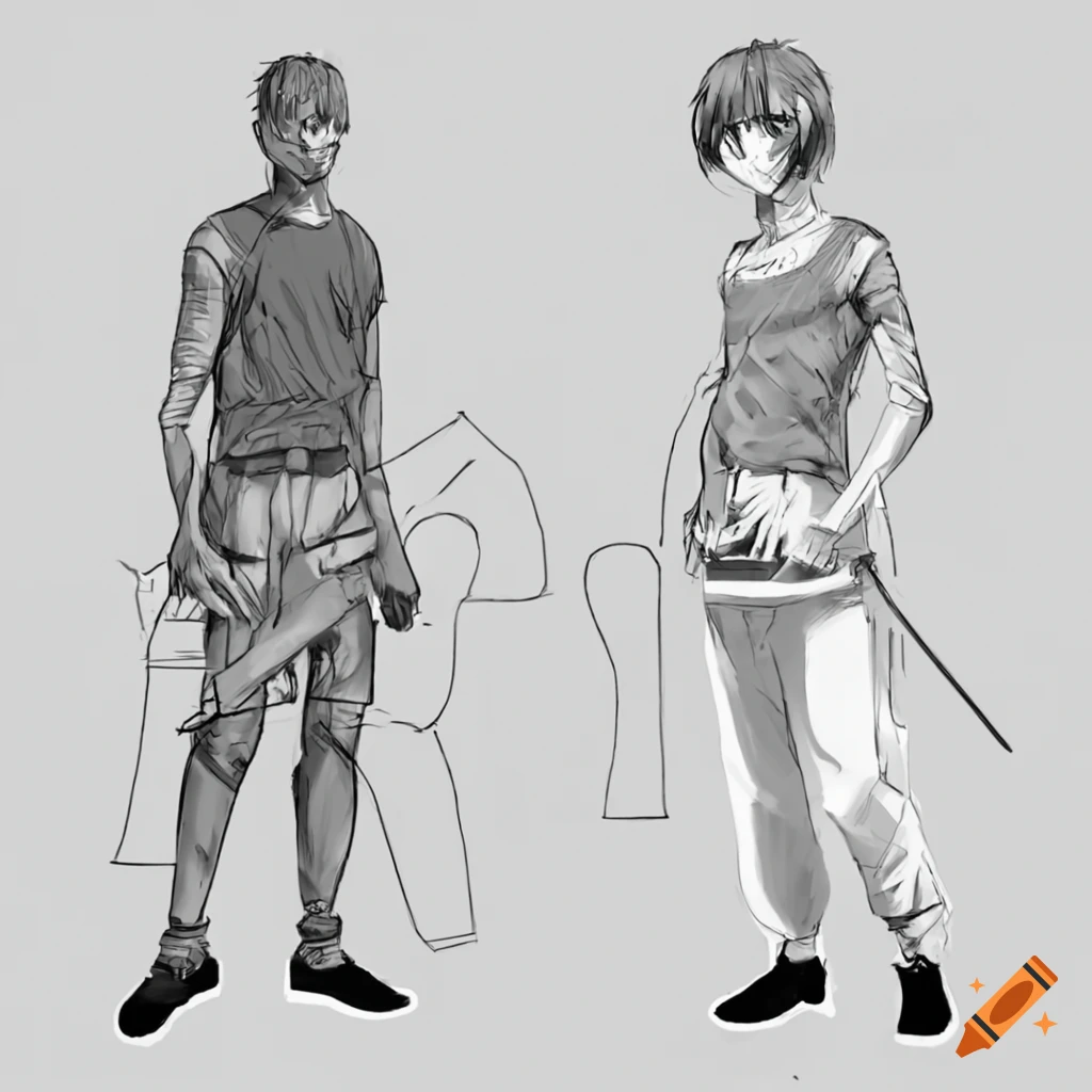 Una persona con una herramienta en su espalda, en perspectiva anime on ...