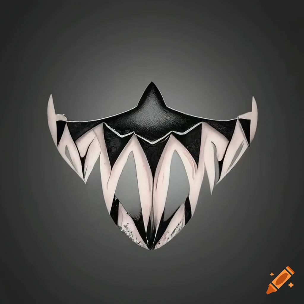 Triangular tattoo representing shark teeth, simple, black-and-white ...