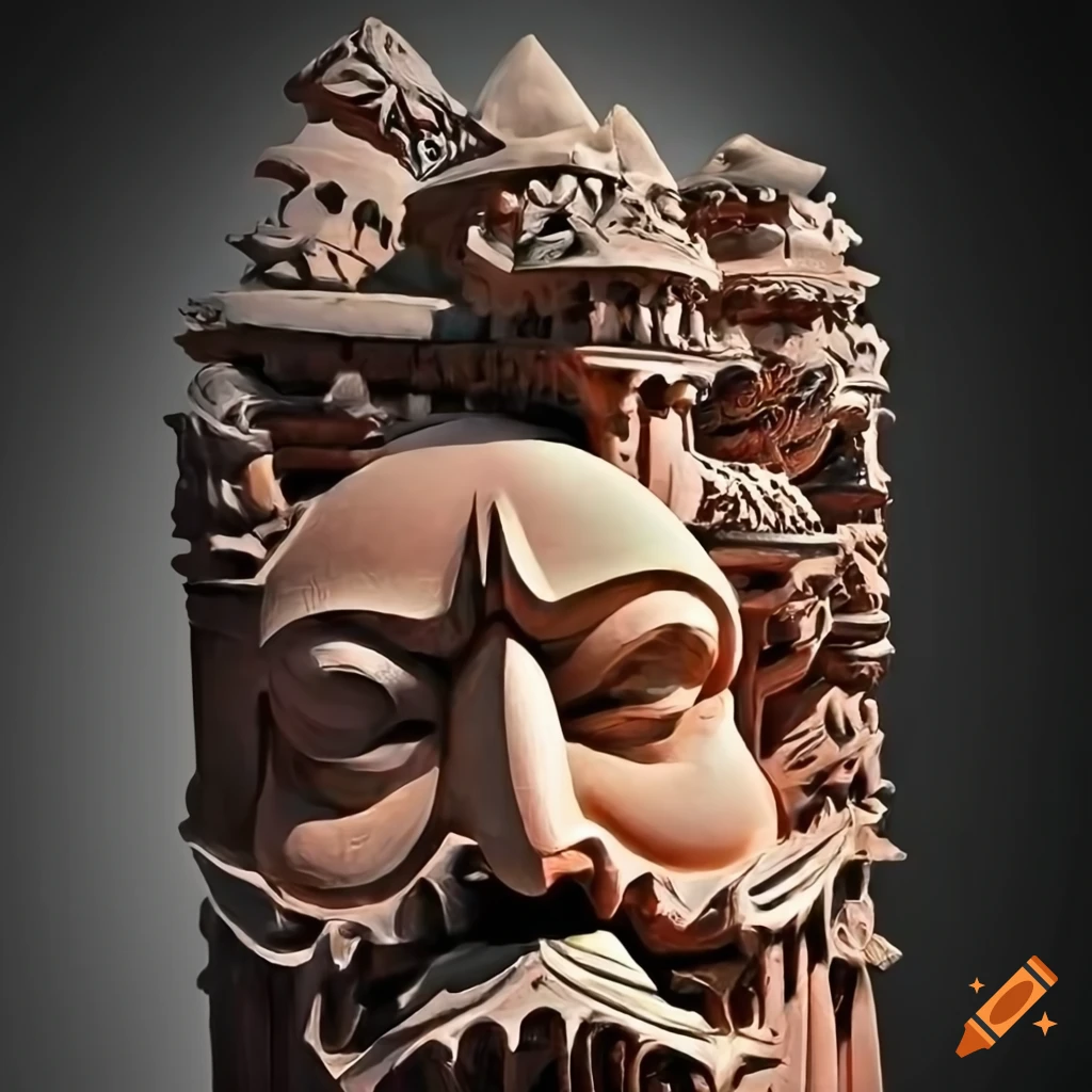 ‘Architectural Stave carving’-Style, 🌾sculpture, stunning focal-depth ...