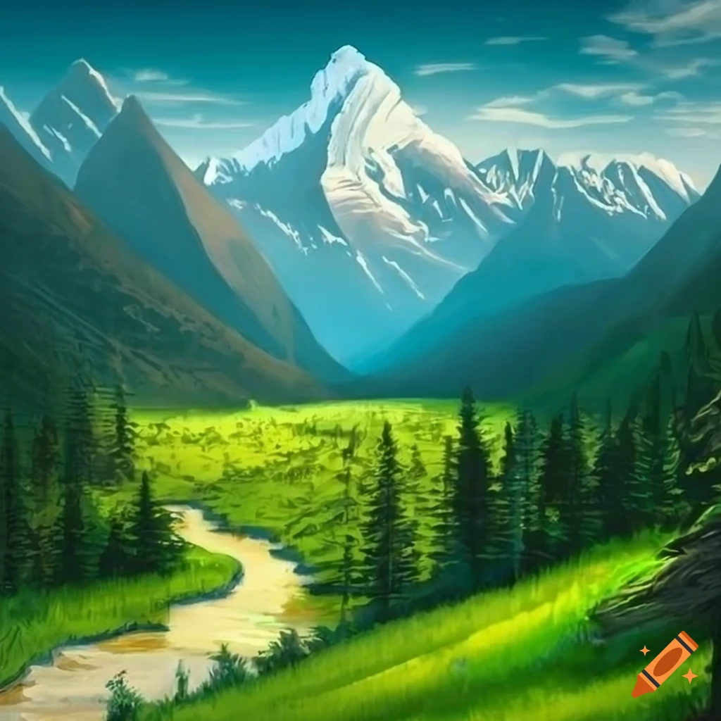 Landscape, realistic and natural, detailed full-color