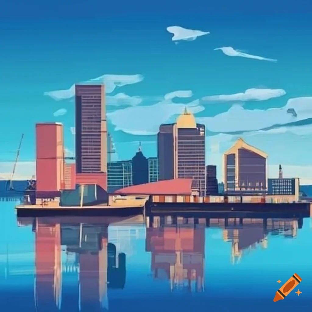 Illustration of halifax, nova scotia with its iconic waterfront on Craiyon