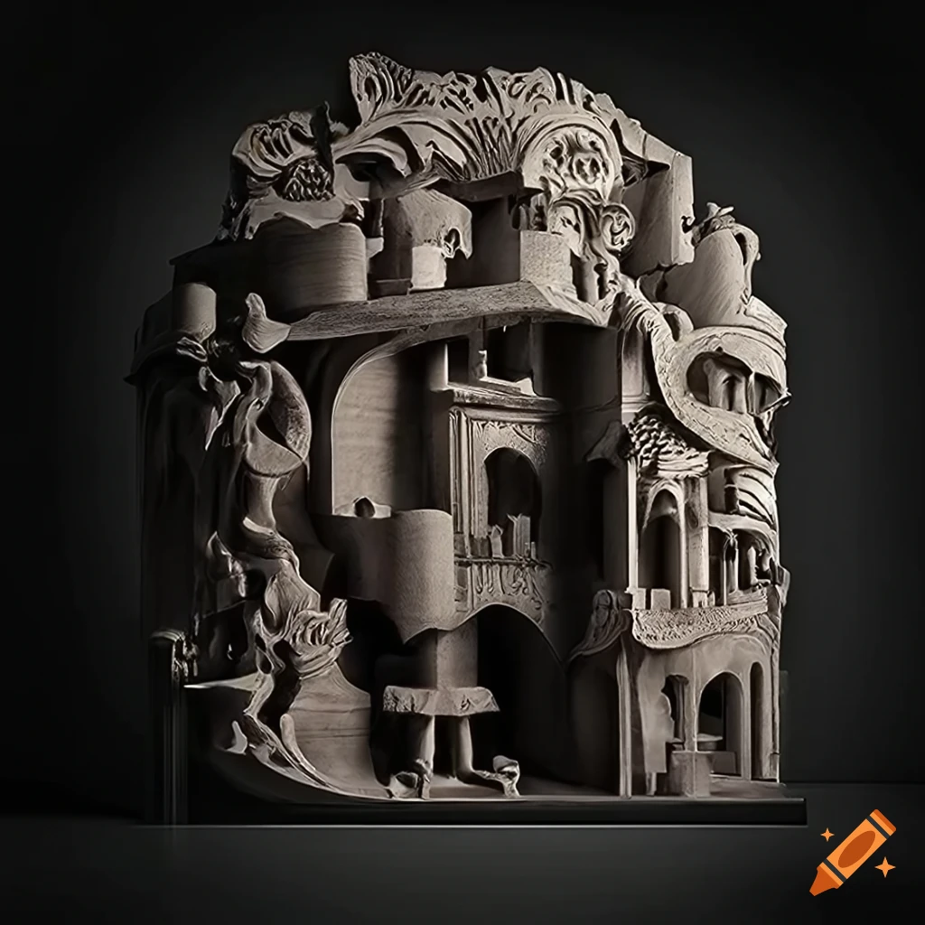 ‘Architectural Stave carving’-Style, Escher sculpture, stunning focal ...