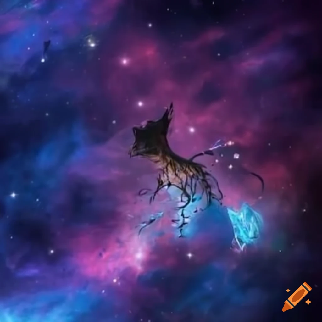 Dimensional animal like vague astral being in space on Craiyon