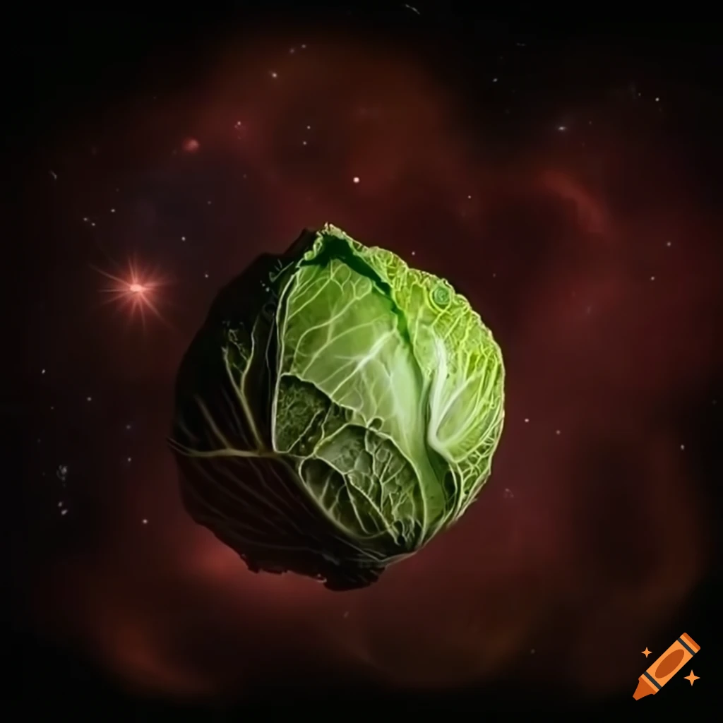 Realistic cabbage in outer space