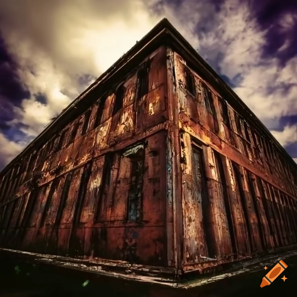 MIAMI rusty factory structures (not buildings) in forest sunny weather ...