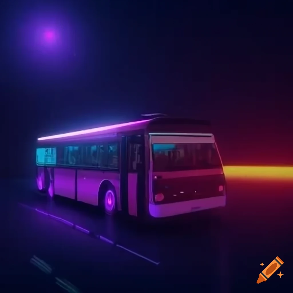 Bus synthwave on Craiyon