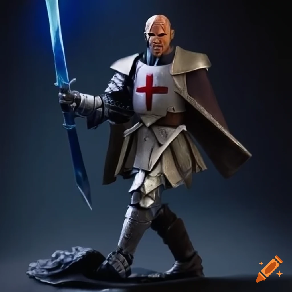Ken masters fusion mace windu as blue armor templar knight with sword