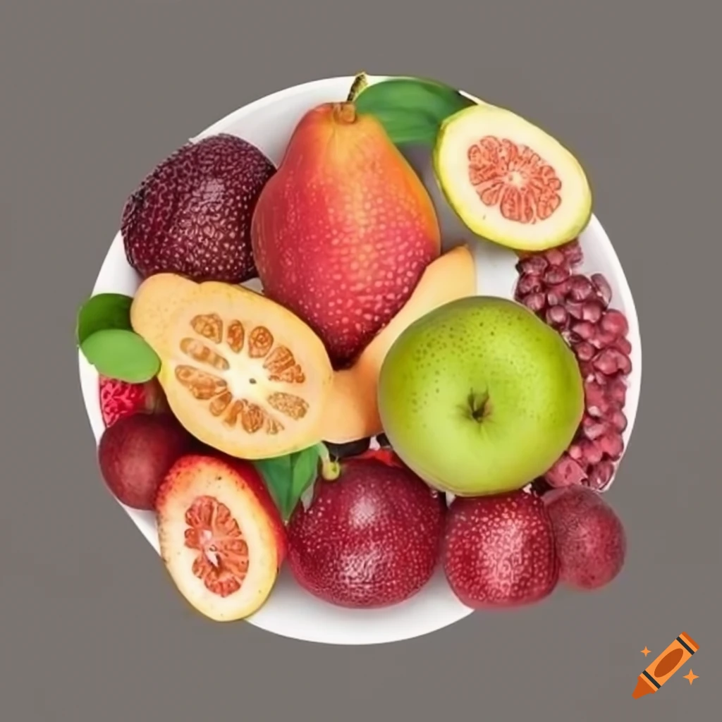 Illustration showing five juicy and vibrant types of fruits