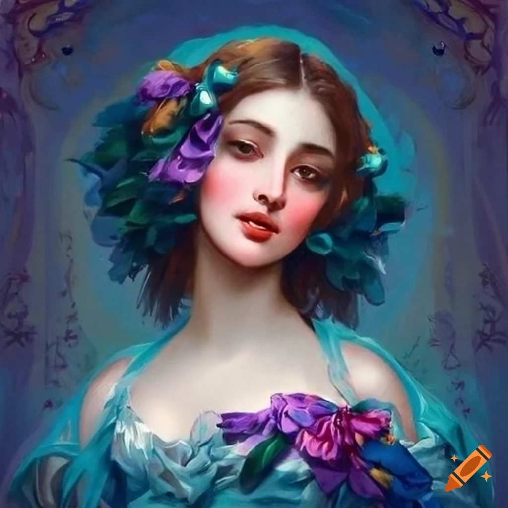 Olpntng style, Francois Boucher, floating smock soft skin girl wrapped ...