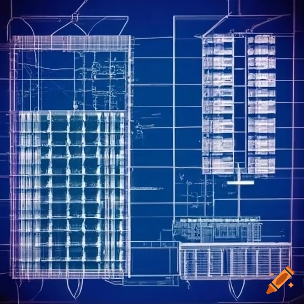 Blueprint of a modern vertical farm growing herbs indoors with serveral ...