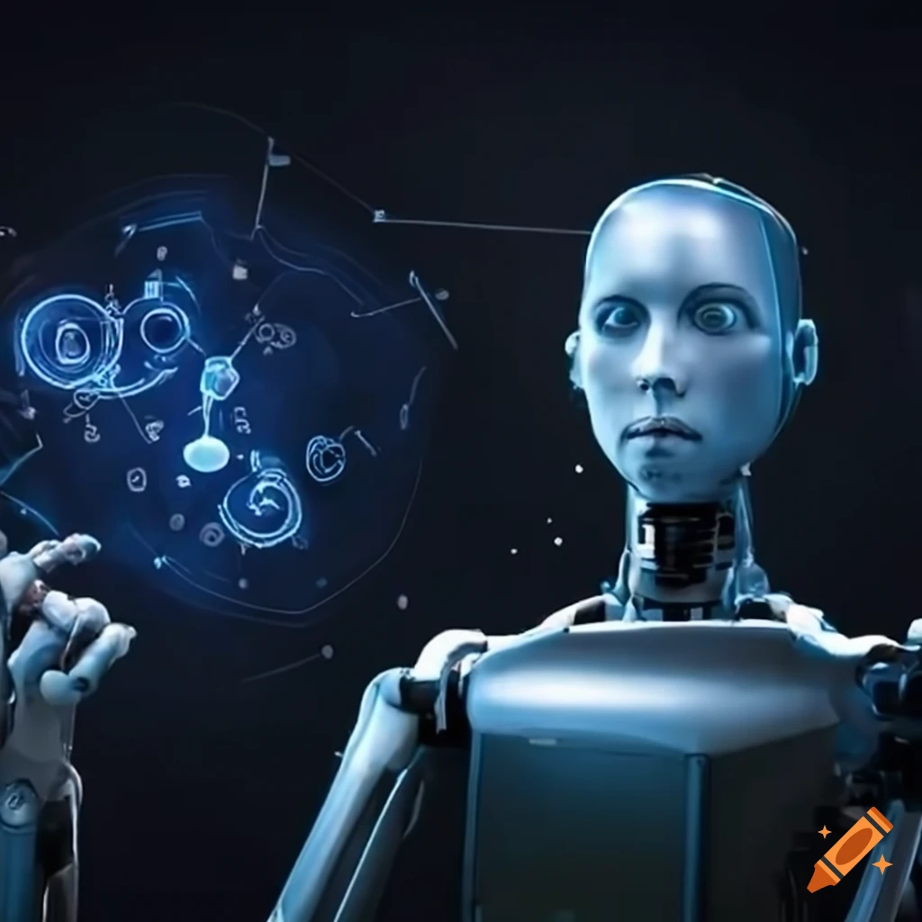 Humans teaching a robot using machine learning algorithms