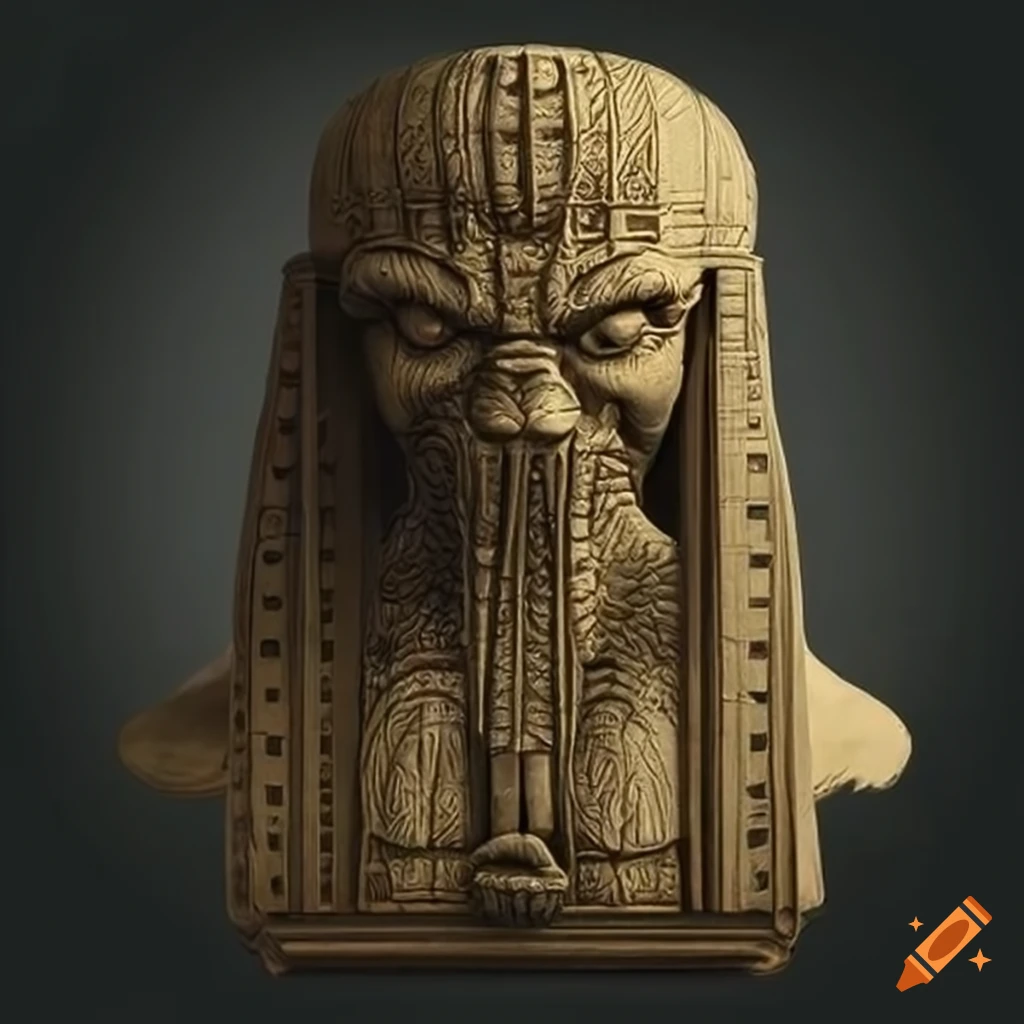 A colossal statue with an egyptian cthulhu-inspired design on Craiyon