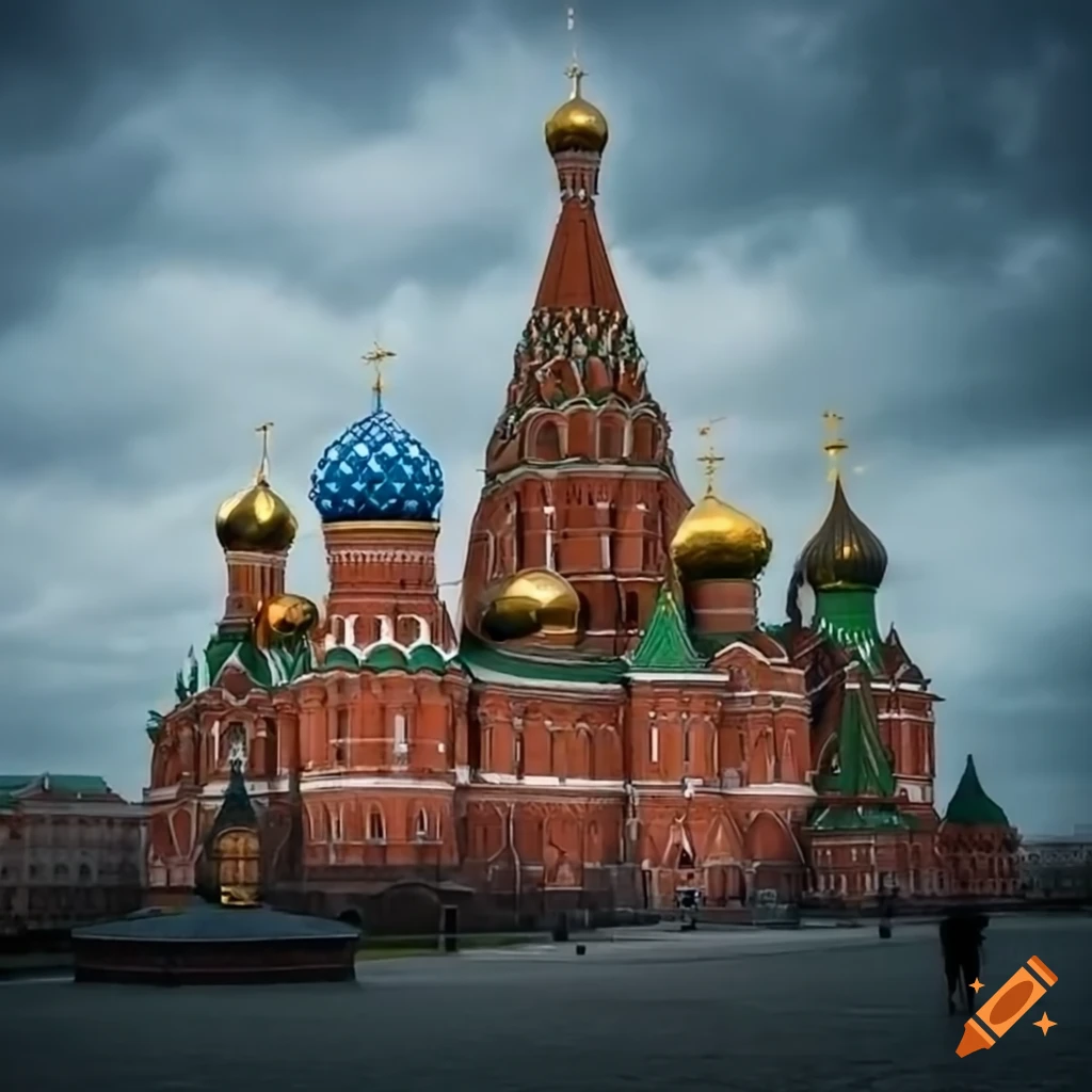 The iconic kremlin in russia during a cloudy day on Craiyon