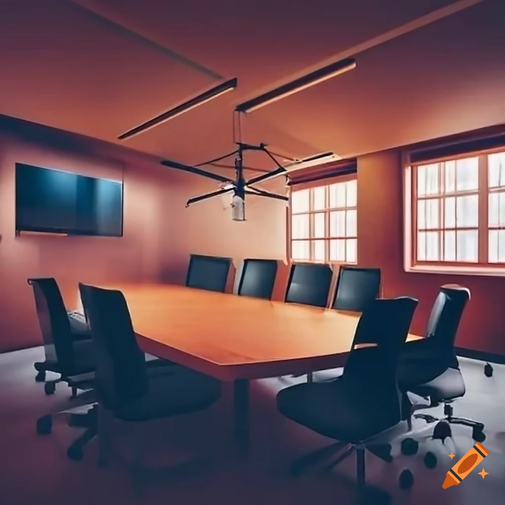 It company, conference room with people, presentation on Craiyon