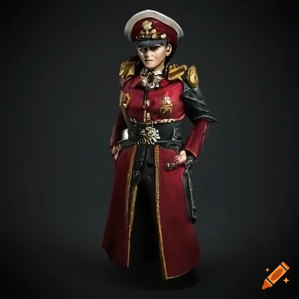 Portrait of commissar aesha delawan, a fierce warrior from warhammer ...