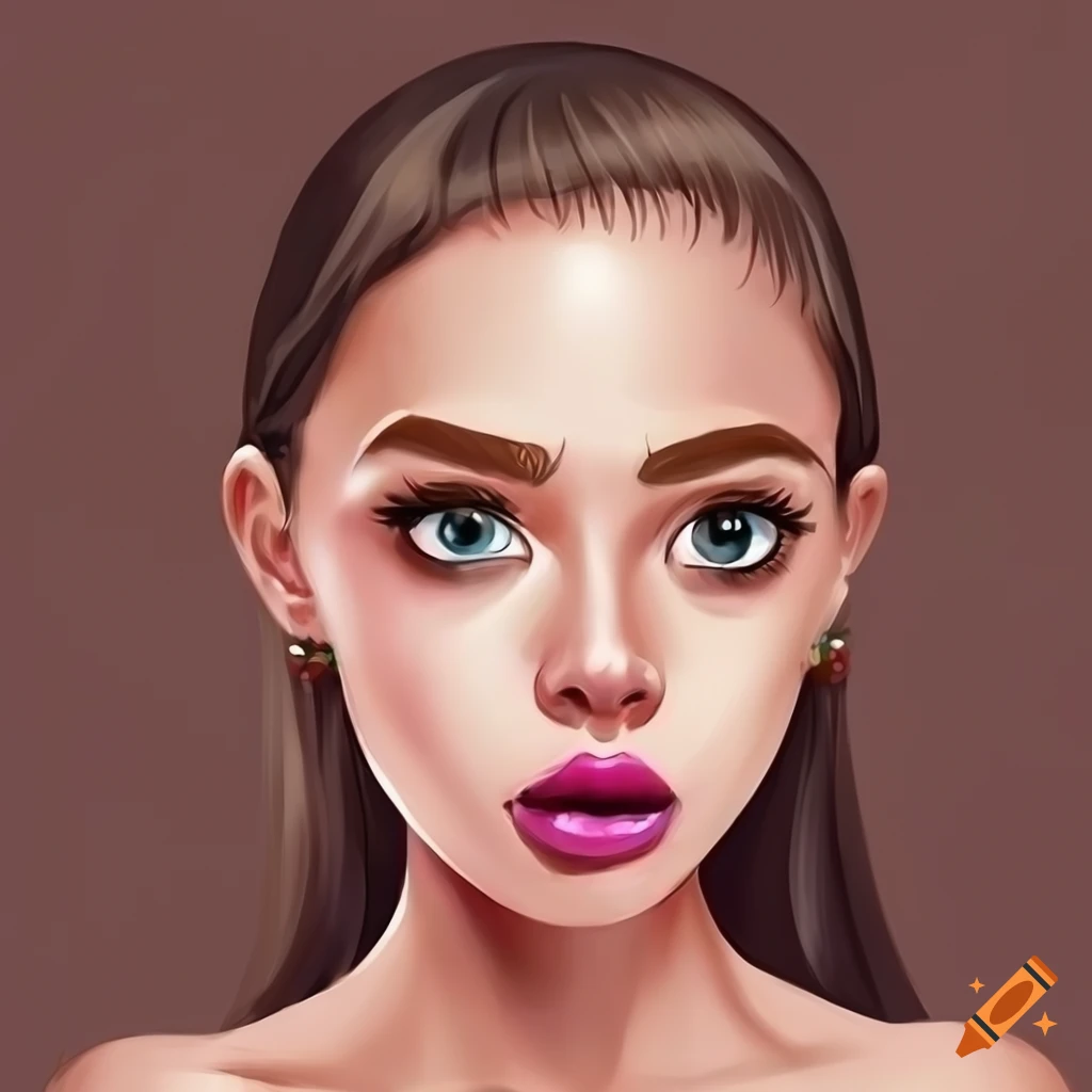 Girl cartoon portrait, beauty,digital painting on Craiyon