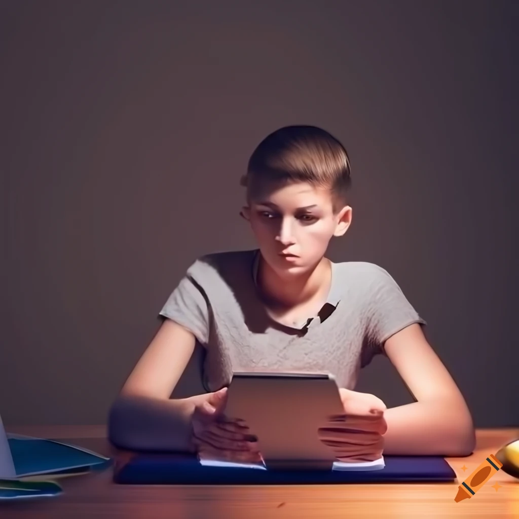 Ultra high resolution 8k photograph, low exposure, student sitting at a ...