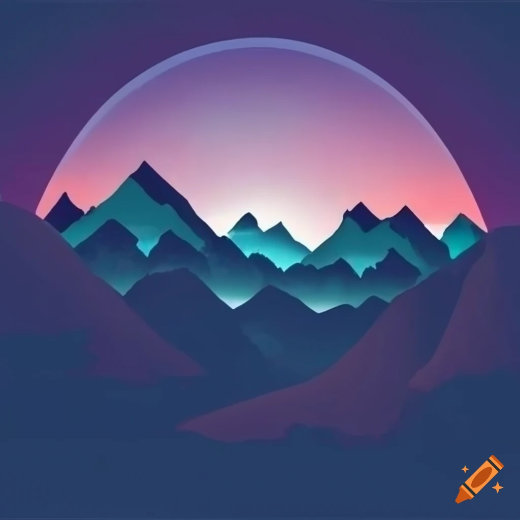 Vector mountain range on Craiyon