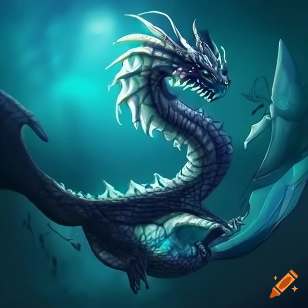 Pretty ocean with dragon in it