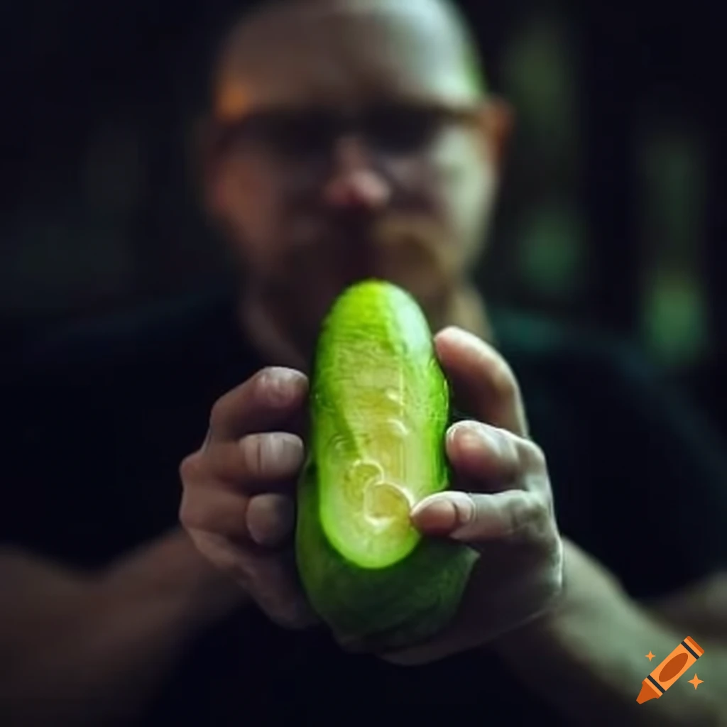 Swedish man holding cucumber