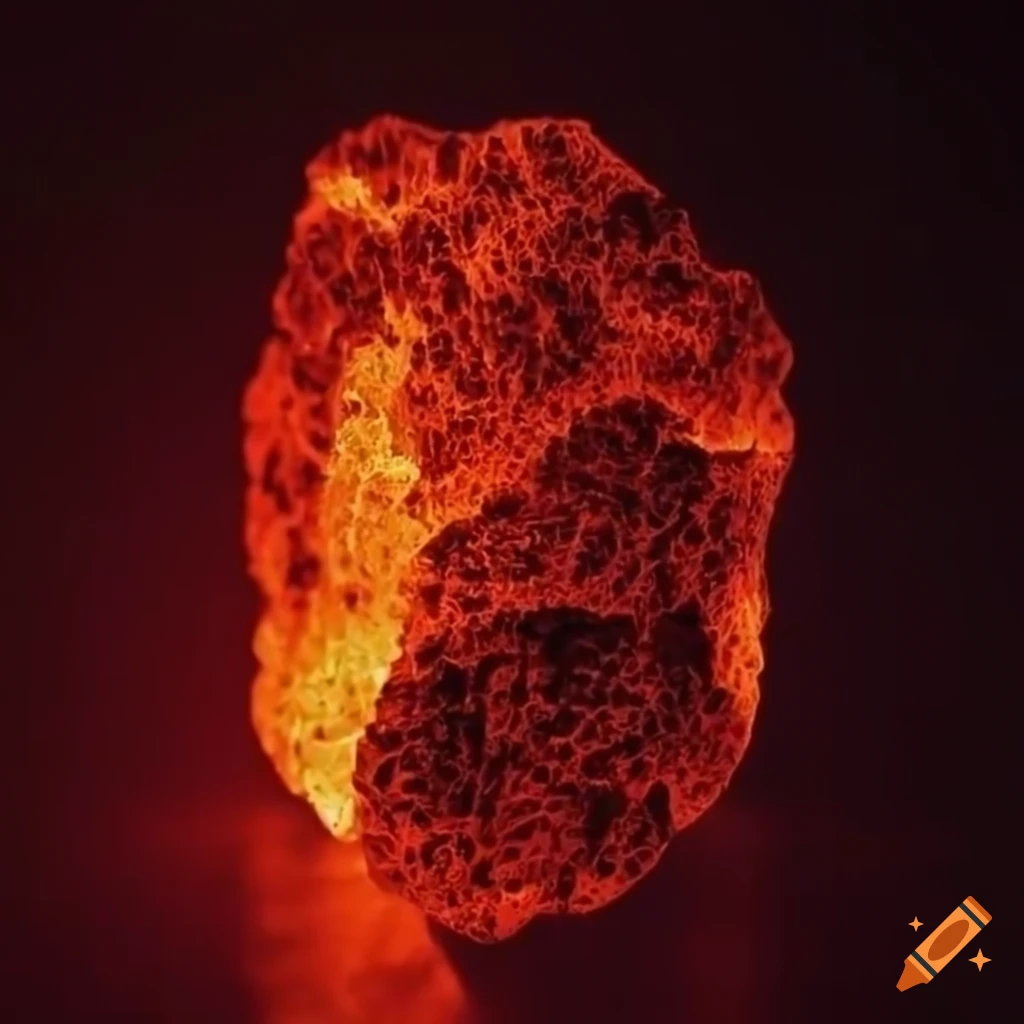 Glowing salt crystal sculpture made of of translucent lava, inspired by ...