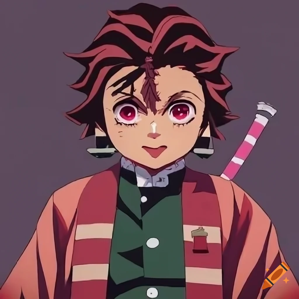 Tanjiro with funny body structure on Craiyon