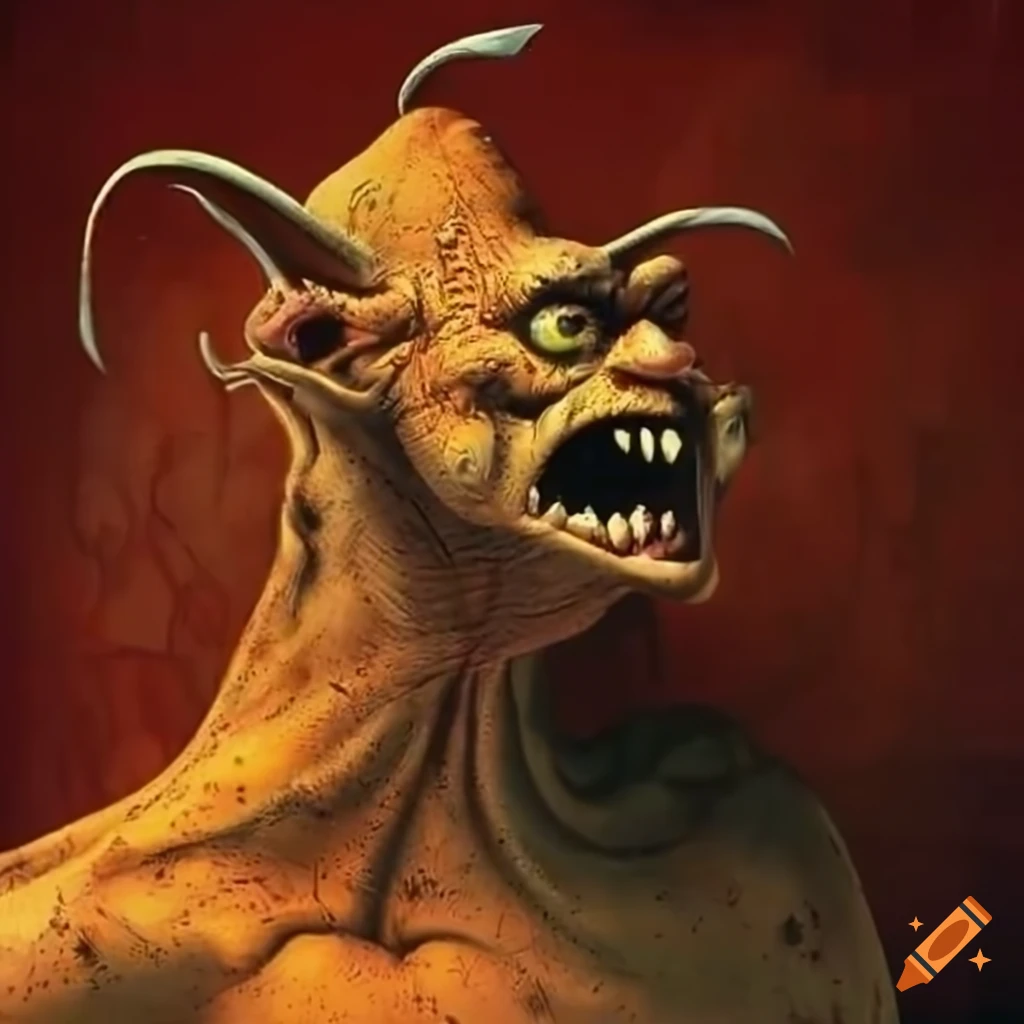 Grotesque monster comic style 1950 décor desert zone 51 cactus ...