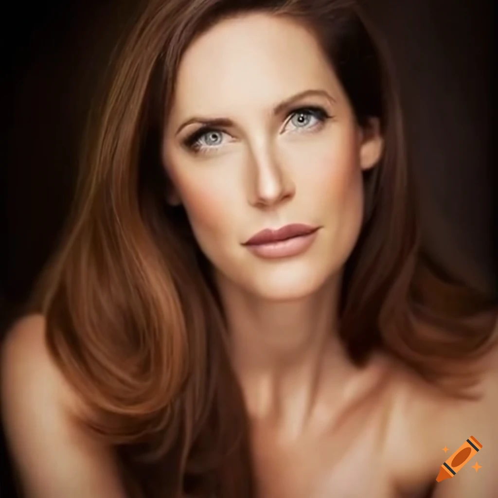 "alexis glick", age 35, closeup face, glamour, boudoir portrait on Craiyon