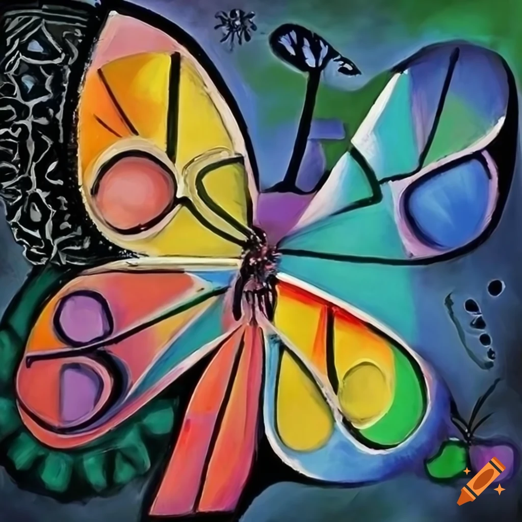 Butterfly colors surrealism PABLO PICASSO on Craiyon