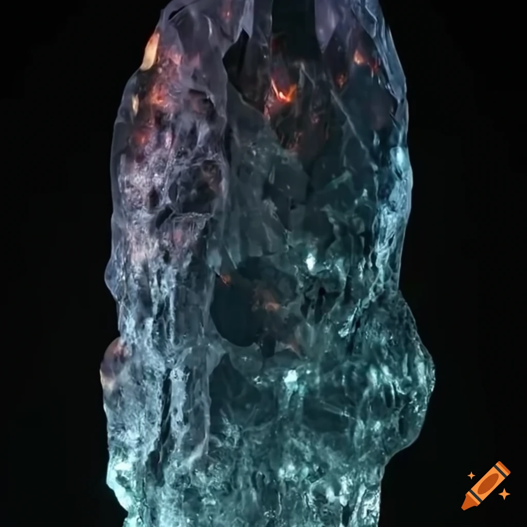 Glowing salt crystal sculpture made of of translucent lava, inspired by ...