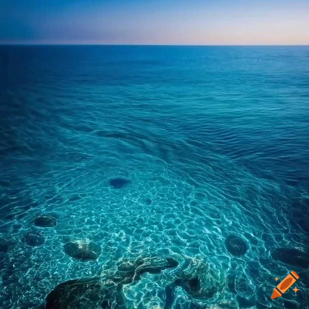 A sunny beach with a sparkling blue sea on Craiyon