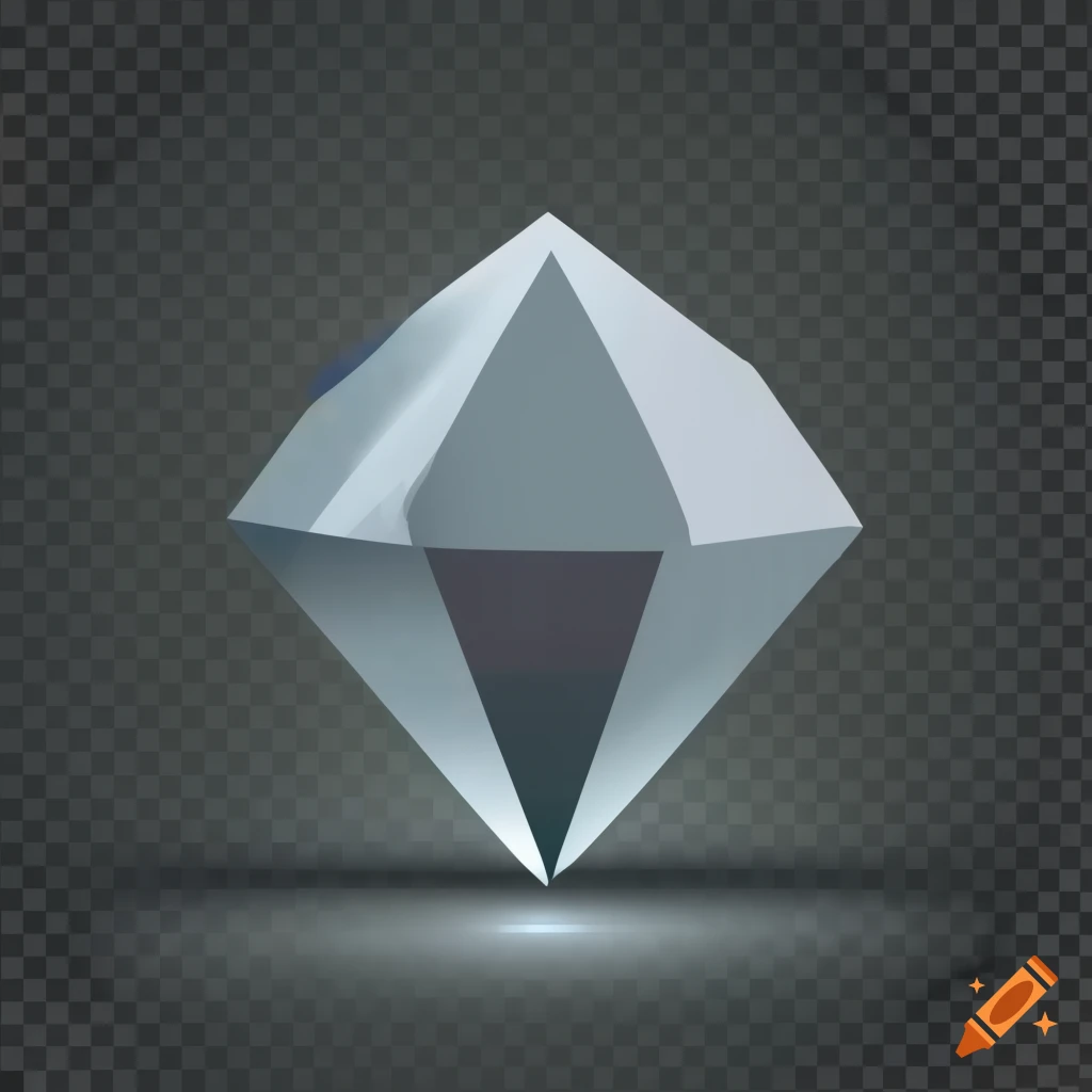 Grey diamond on a transparent background on Craiyon