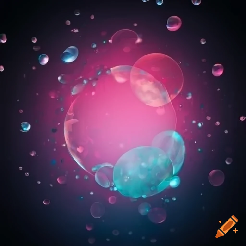 Pink And Blue Bubbles Background