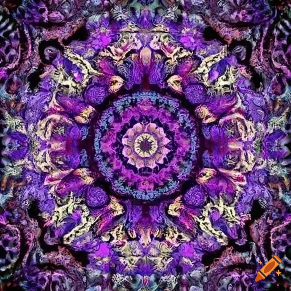 Purple mandala on carpet on Craiyon