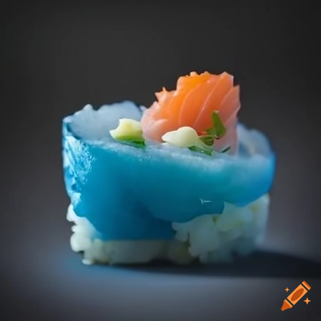 Blue sushi on Craiyon