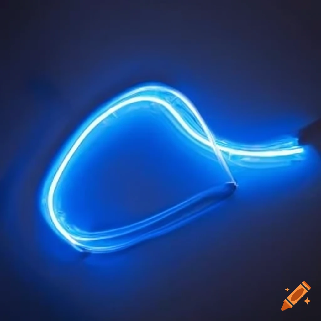 Glowing blue neon lights as a wave on Craiyon