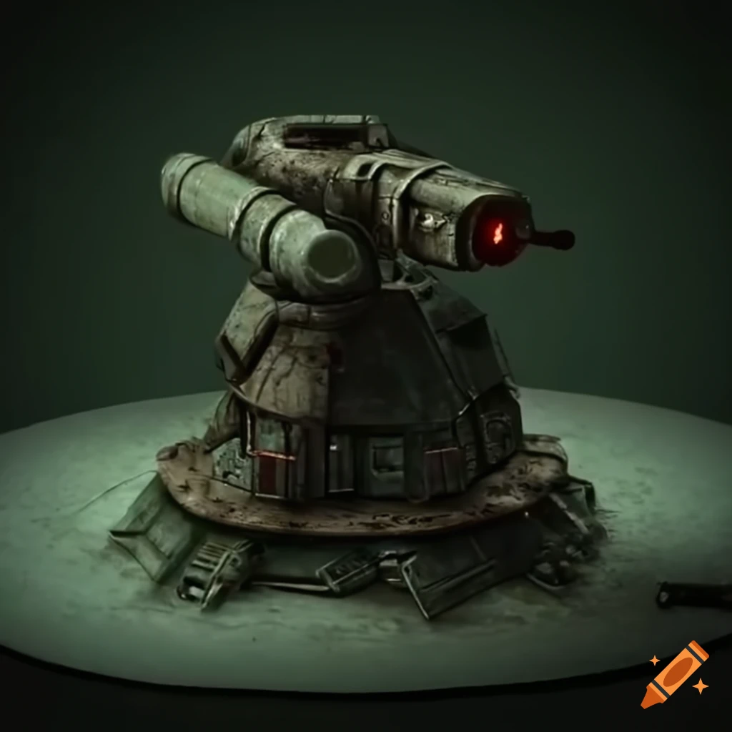 Fallout laser turret forest on Craiyon