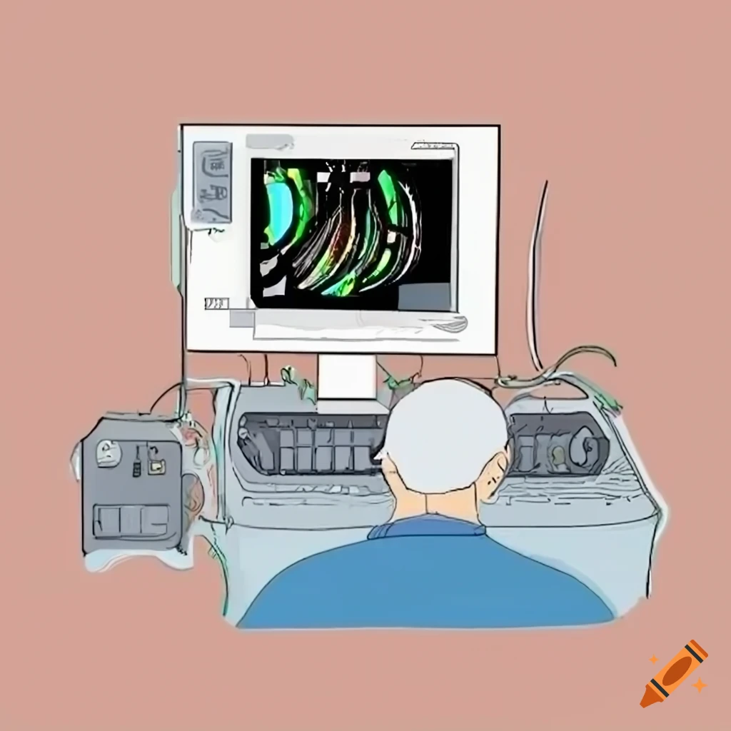 Create a vector illustration in black and white of a user-friendly ...