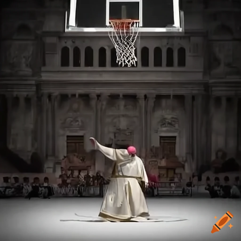 Pope hitting a dunk on Craiyon