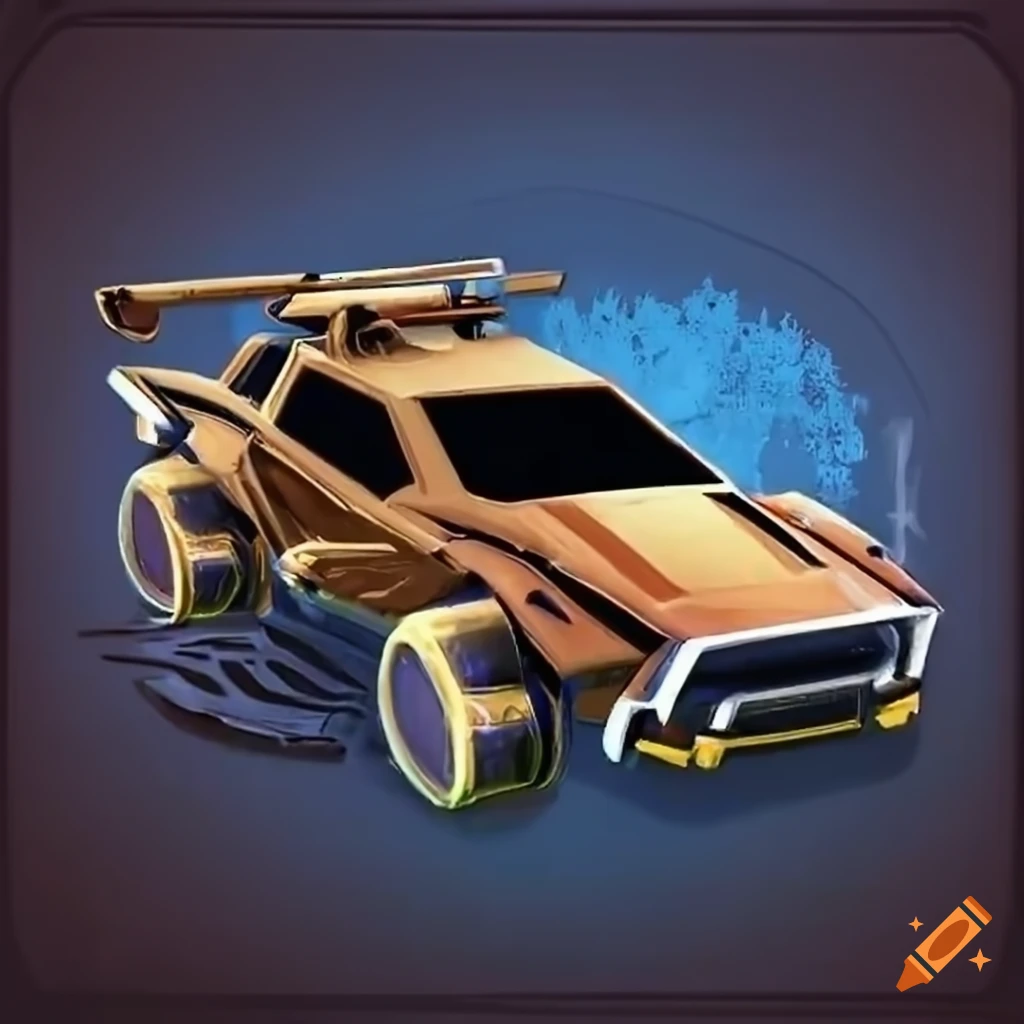 Rocket league fennec car logo with sleek celestial-inspired design