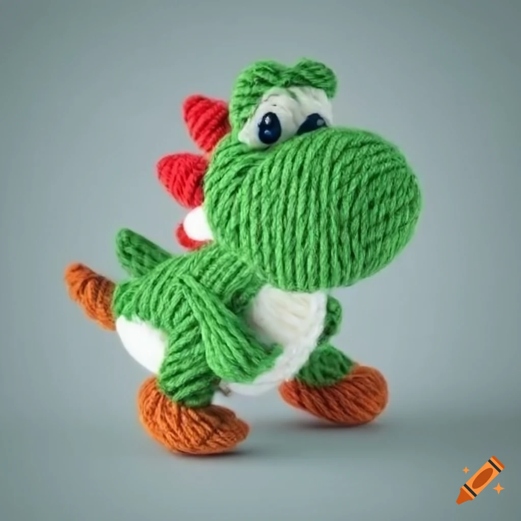 Yoshi made out of yarn