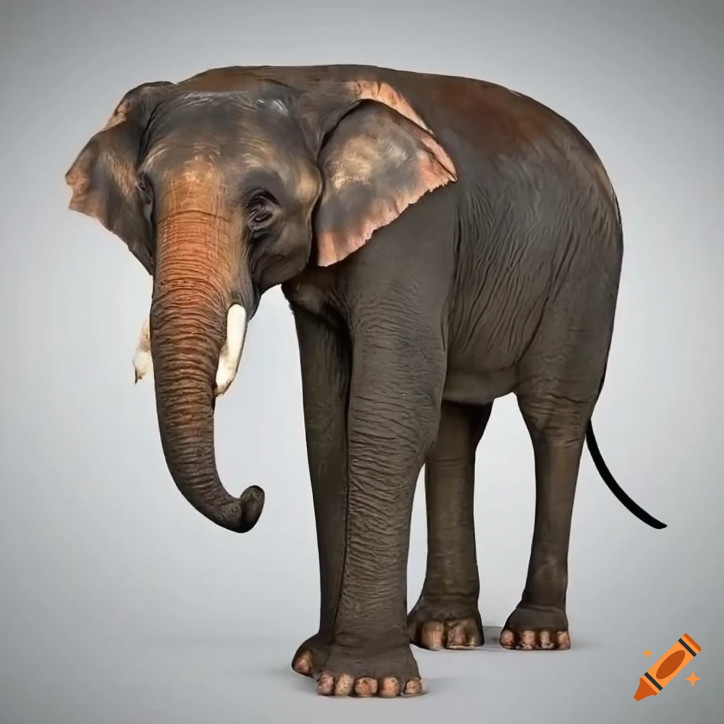 Indian-elephant full-body color full-size hyper-realistic on Craiyon