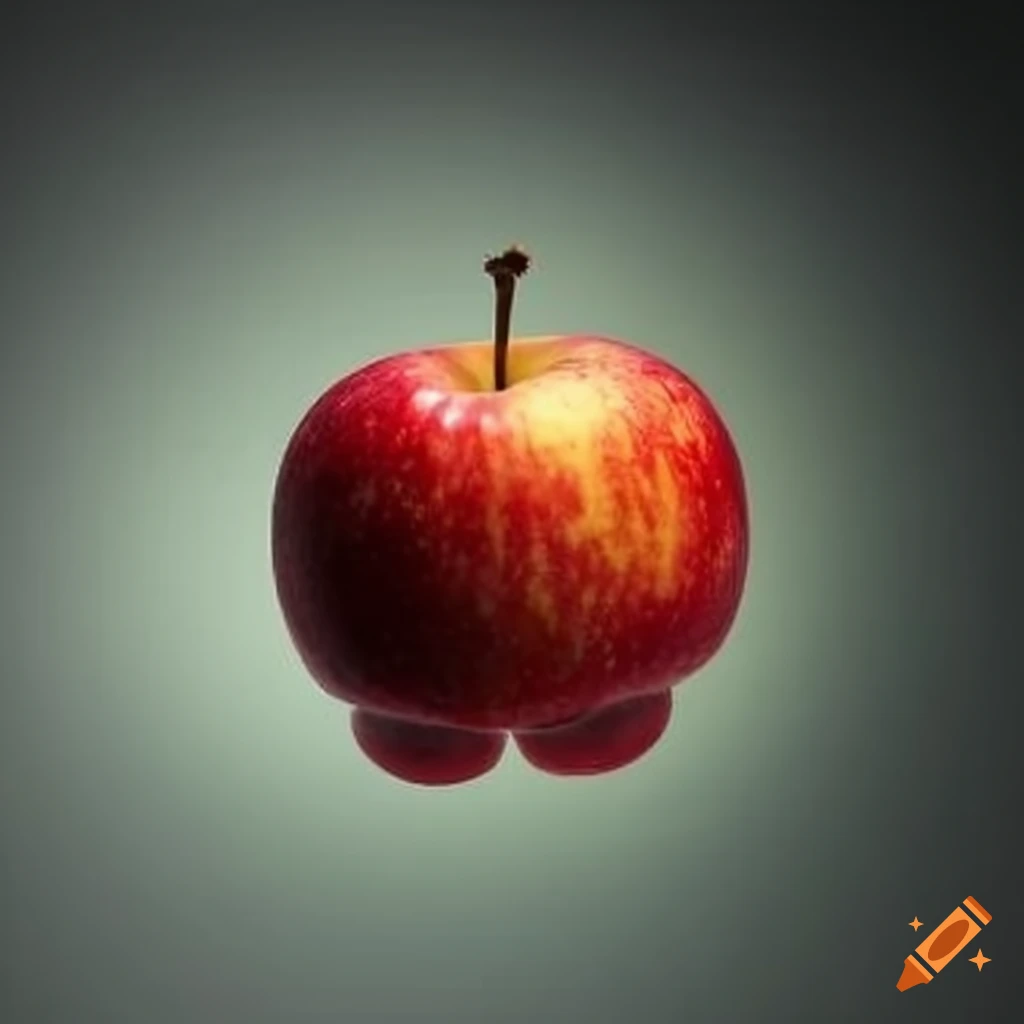 An apple with weird traits on Craiyon