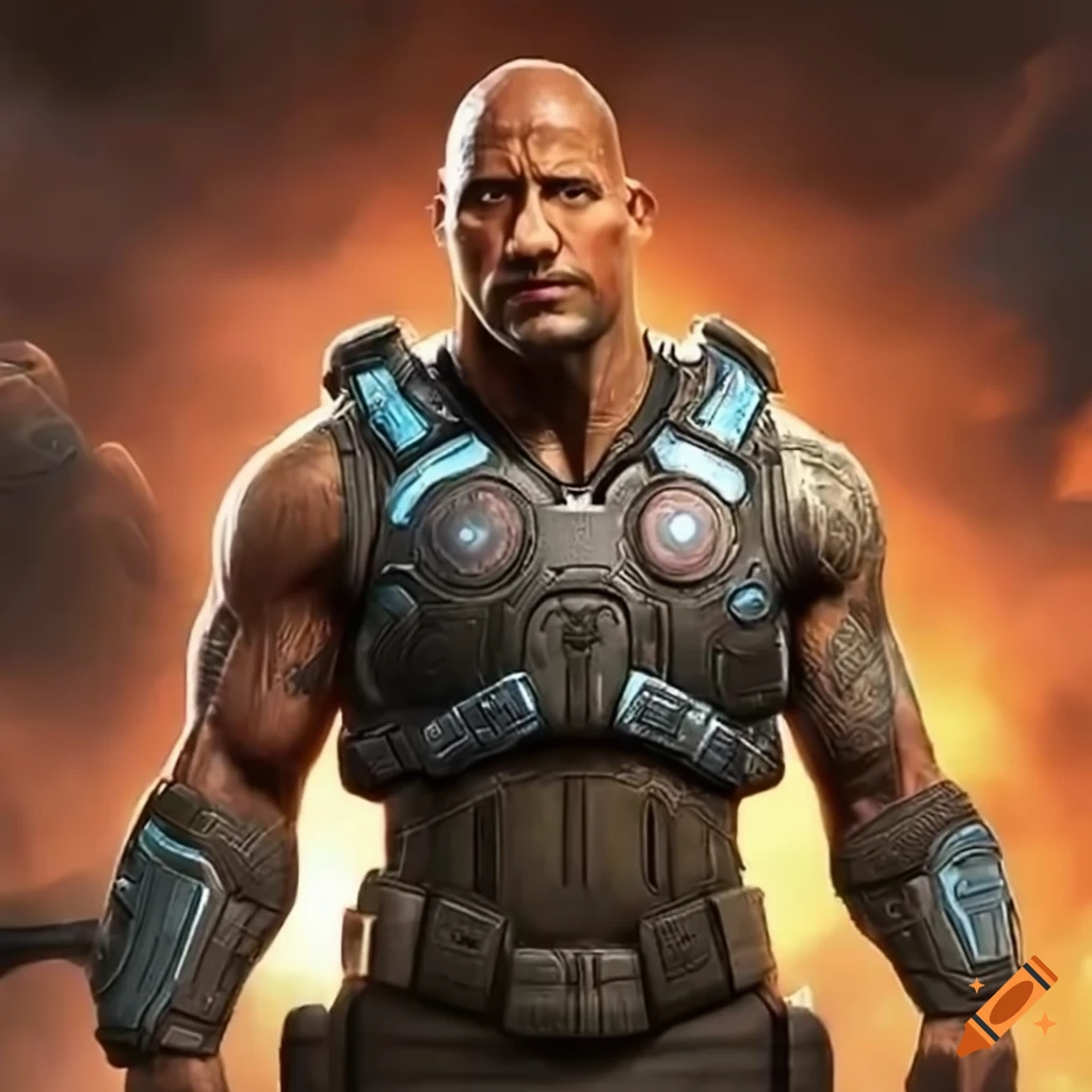 Dwayne the rock johnson as marcus michael fenix gears of war